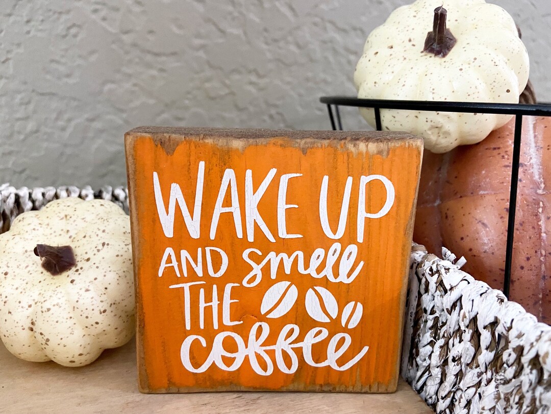 Coffee Mini Wood Block, Coffee Bar Block Sign, Coffee Tiered Tray Decor ...