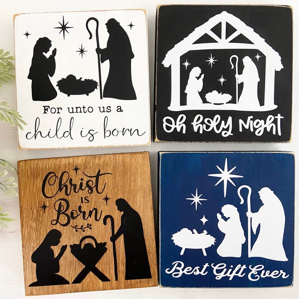 Nativity Wood Blocks - Etsy