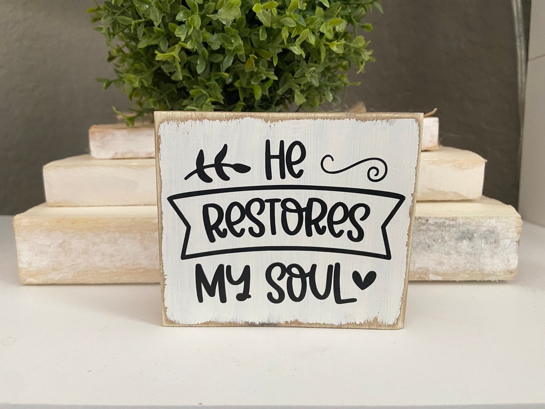 Christian Wood Block, Rustic Christian Shelf Sitter, Inspirational Mini ...