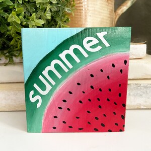 Summer Block Sign, Summer Shelf Sitter Sign, Watermelon Tiered Tray ...