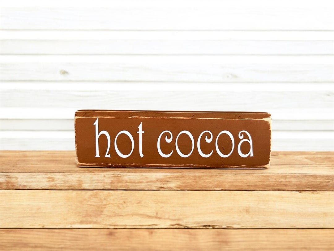 Hot Cocoa Block Sign, Cocoa Shelf Sitter, Cocoa Station Decor - Etsy