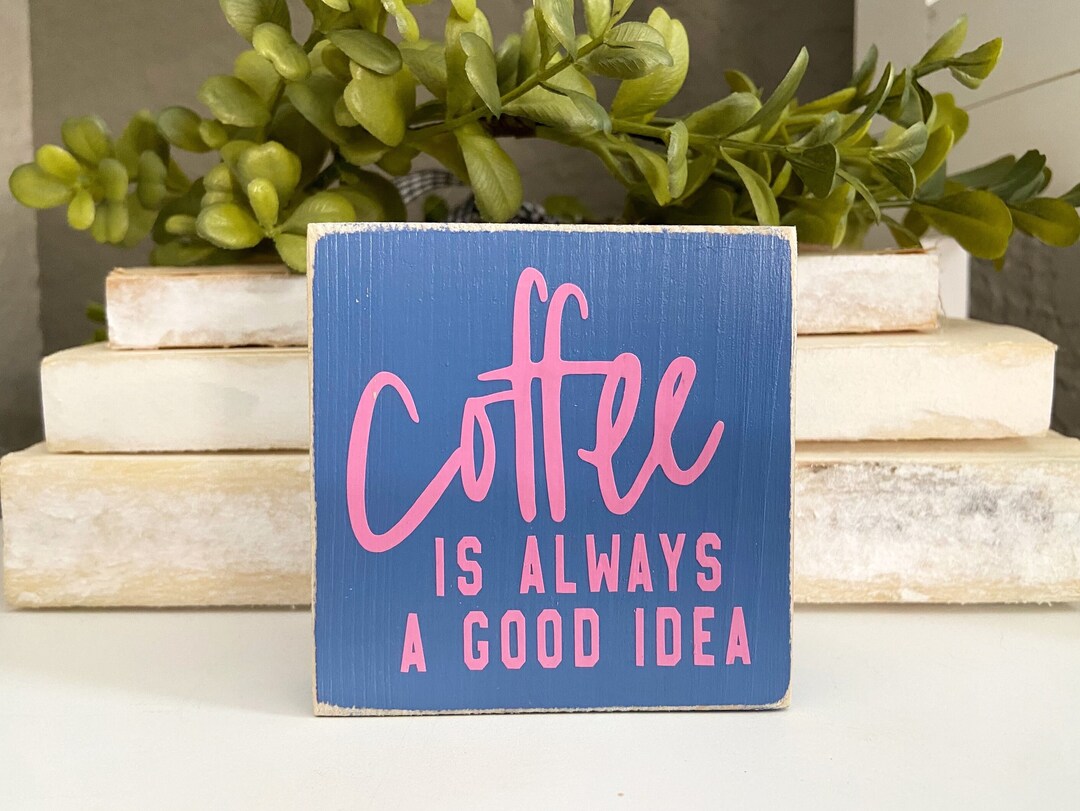Coffee Mini Block Sign, Coffee Wood Block, Coffee Shelf Sitter, Coffee ...