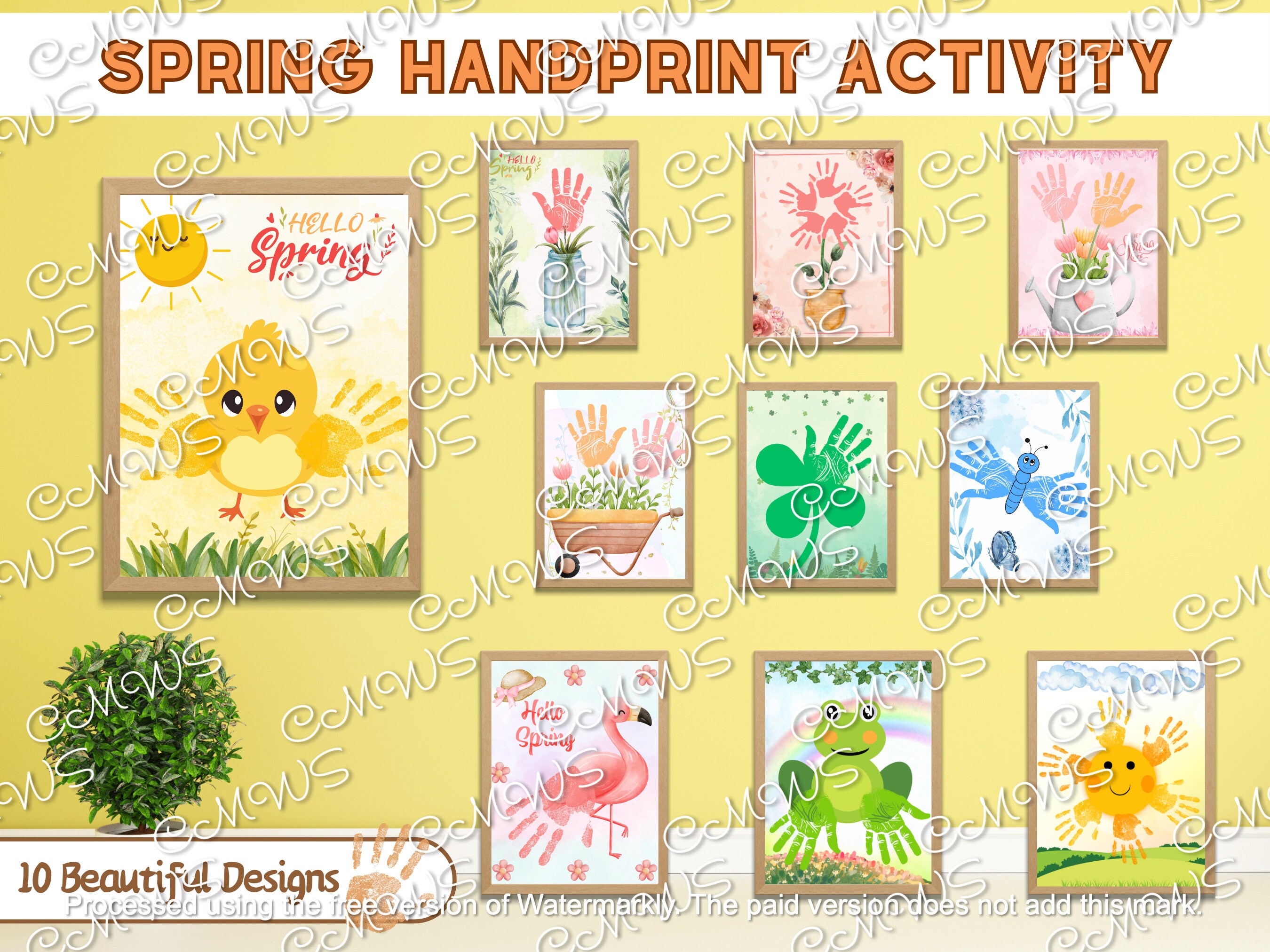 Spring Handprint Activity Templates for Kids - Etsy