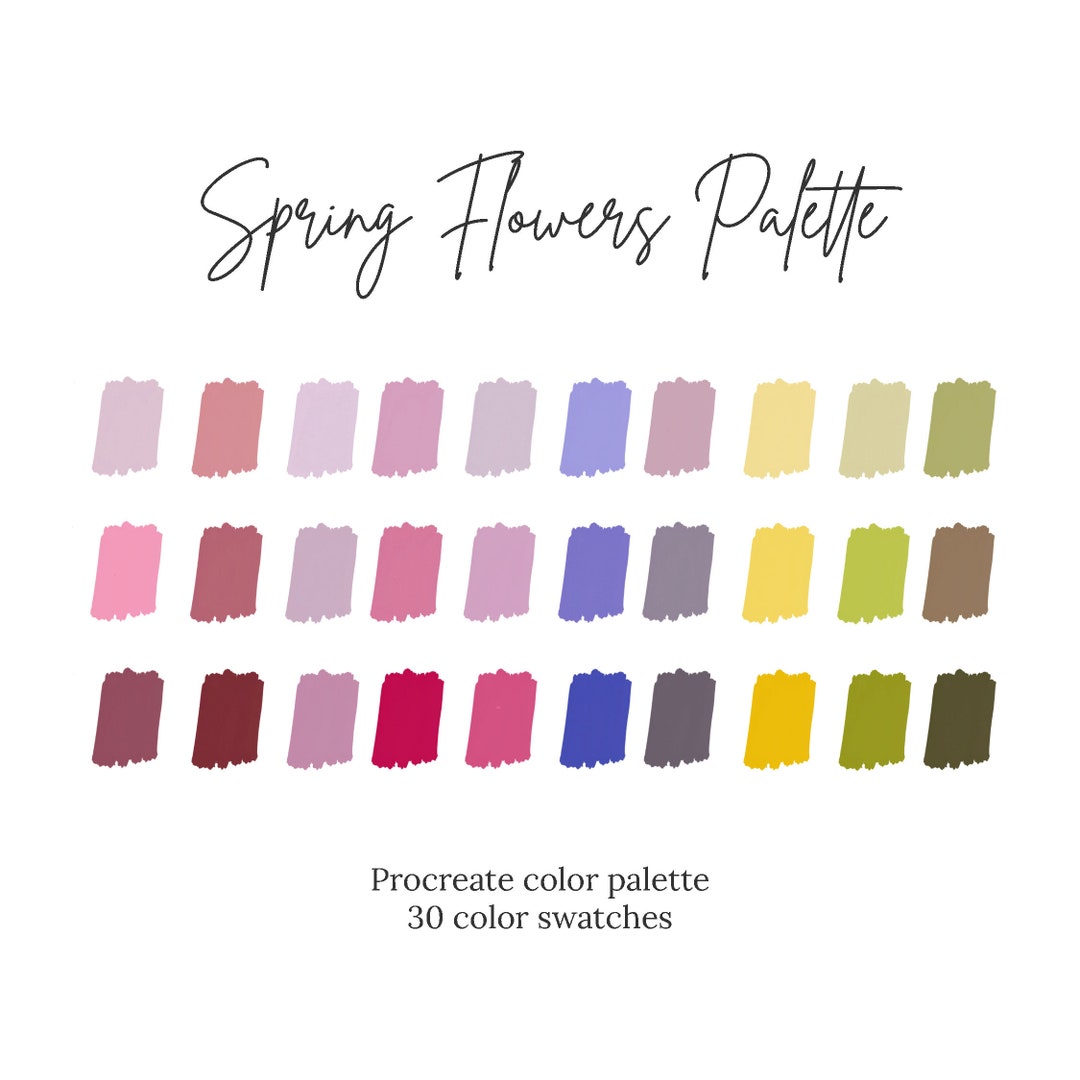 Spring Flowers Procreate Color Palette Bright Color Swatches Procreate ...