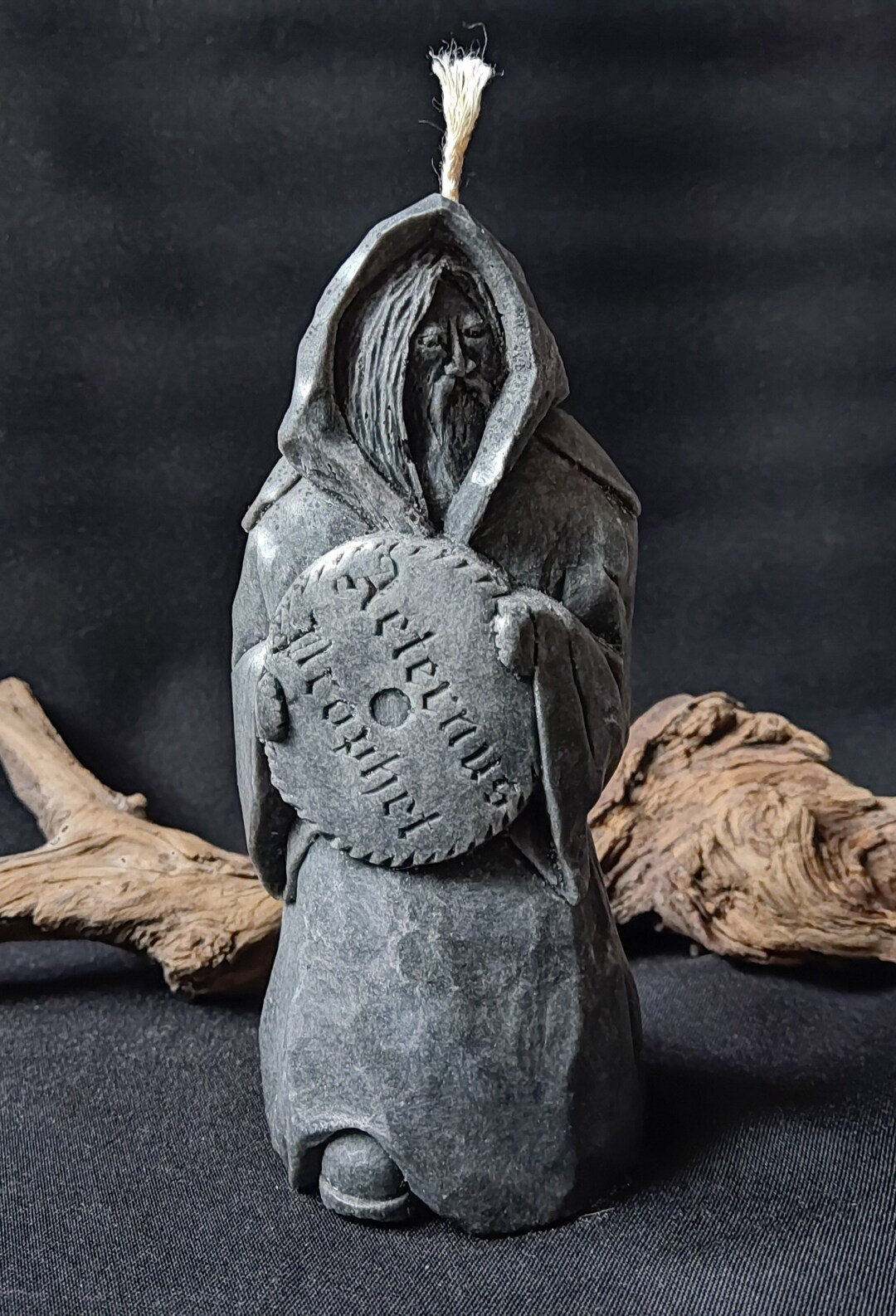 Black Metal Monk Candle, Death Metal Monk Sculpture, Gothic Candle Monk ...