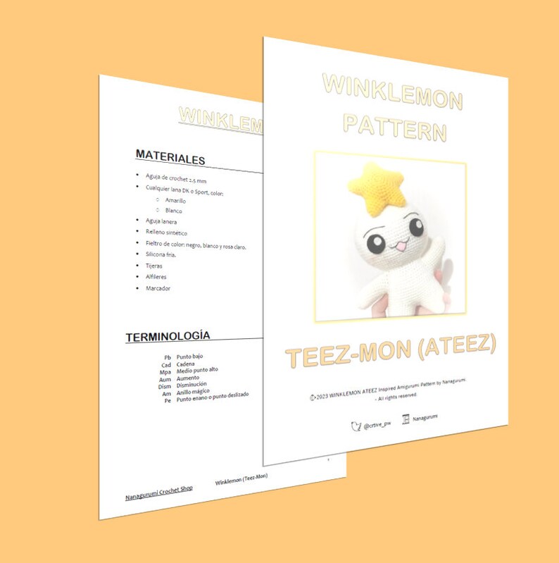 WINKLEMON TEEZMON Amigurumi Crochet Pattern Archivo PDF - Etsy España