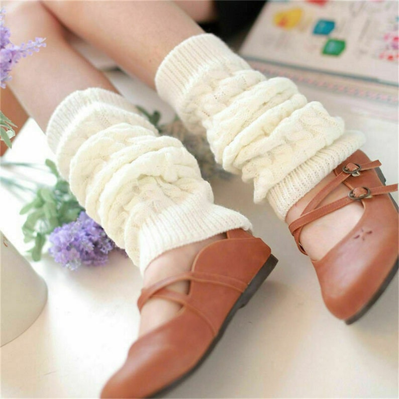 Women Ladies Winter Warm Leg Warmers Cable Knit Knitted Etsy Uk