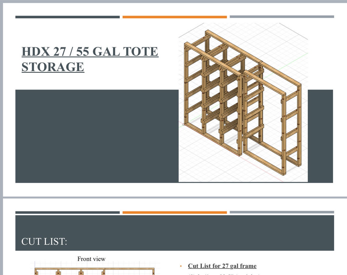 Tote Storage: 27 Gal and 55 Gal Plan - Etsy