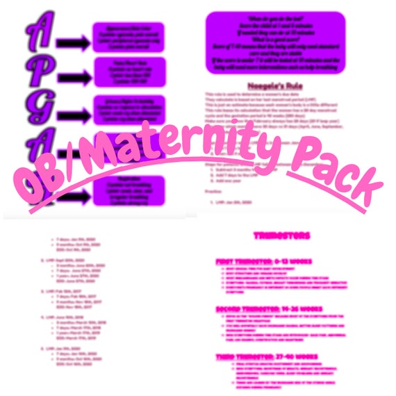 OB/ Maternity Pack 36 Pages Labor and Delivery Nursing - Etsy
