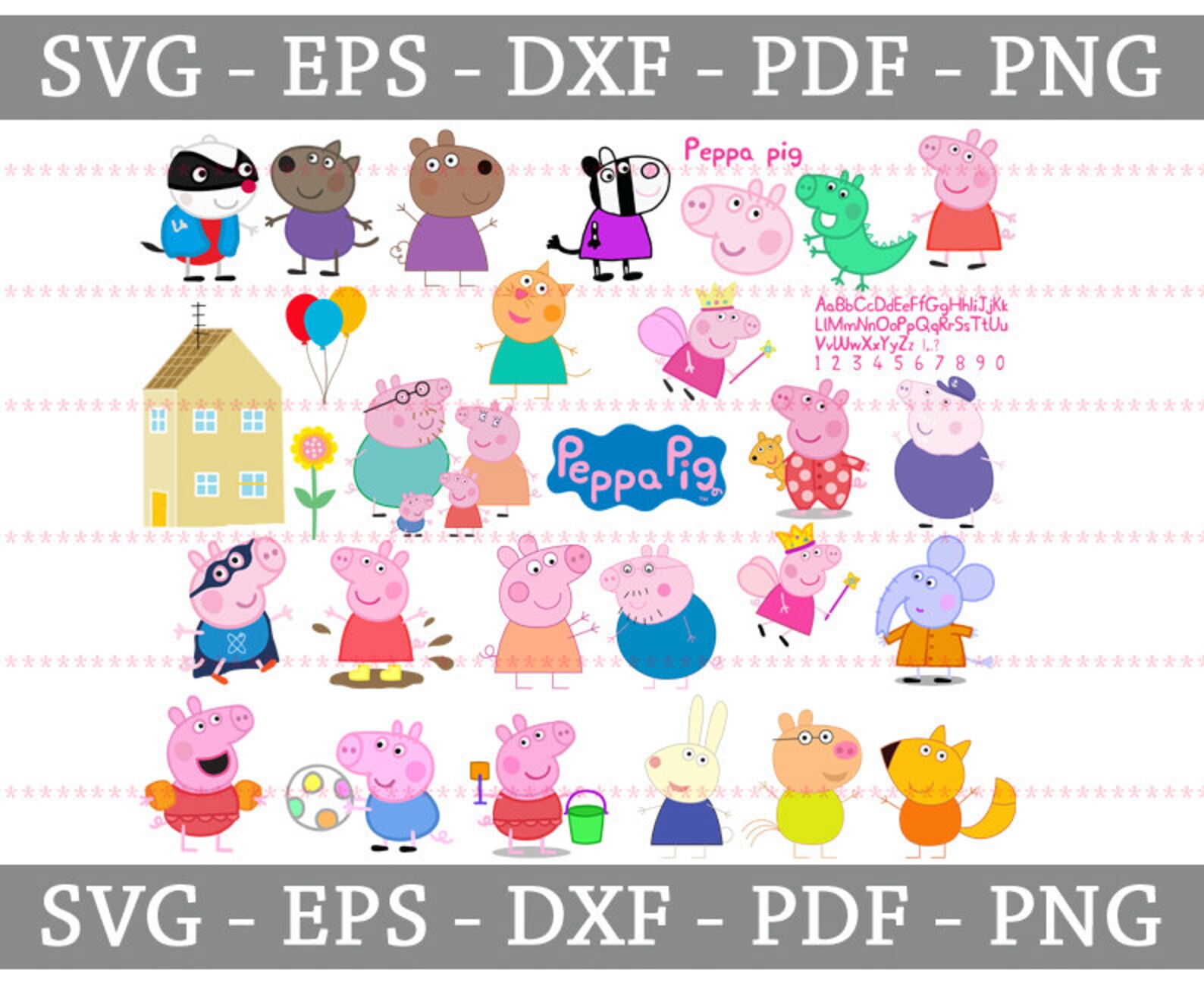 Peppa Pig Svg Bundle Peppa Pig Bundle Peppa Pig Cricut File | Etsy