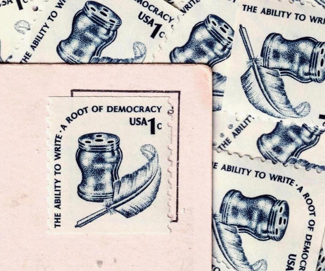 Vintage Stamps: US Ink Quill Writing 1 Cent (set of 10) - Unused Mint ...