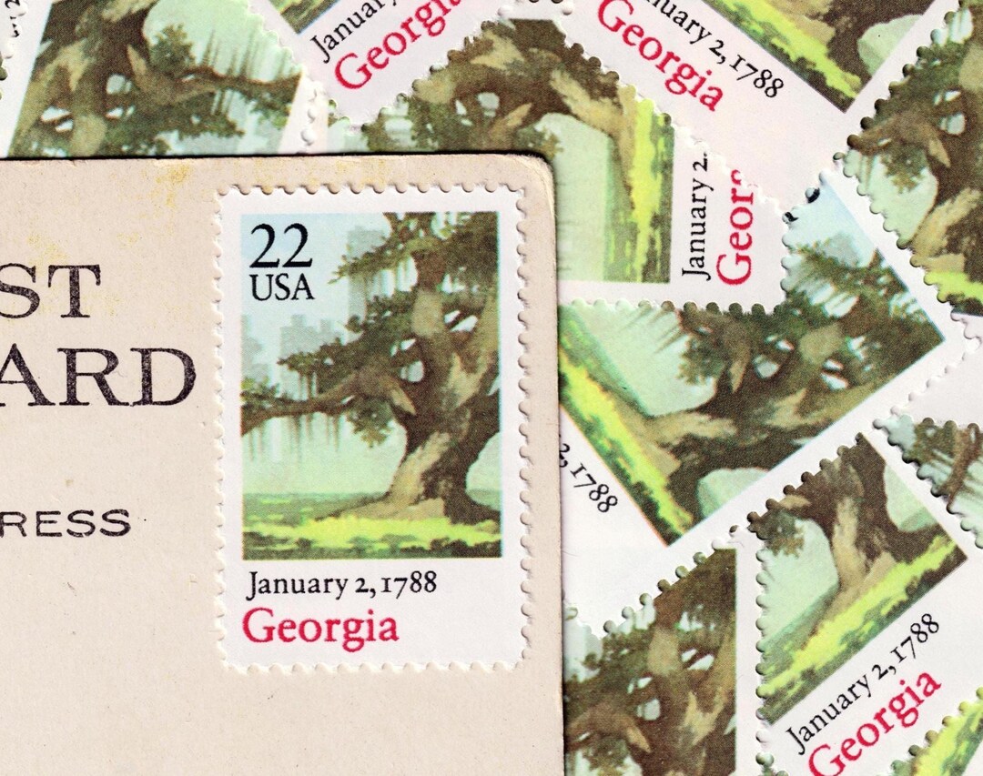 10 Vintage Unused Georgia Statehood 22 Cent Stamps Stamps - USA Postage ...