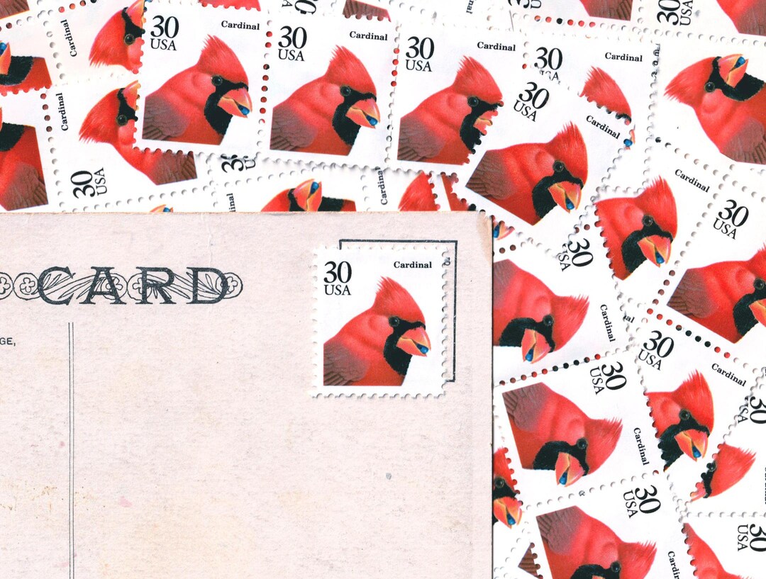 10 New Stamps - 30 Cent "red CARDINAL (bird)" Vintage Postage | USPS ...