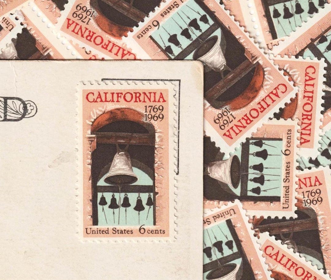 USA 6 Cent California Settlement - Set of 10 Vintage Postage Stamps ...