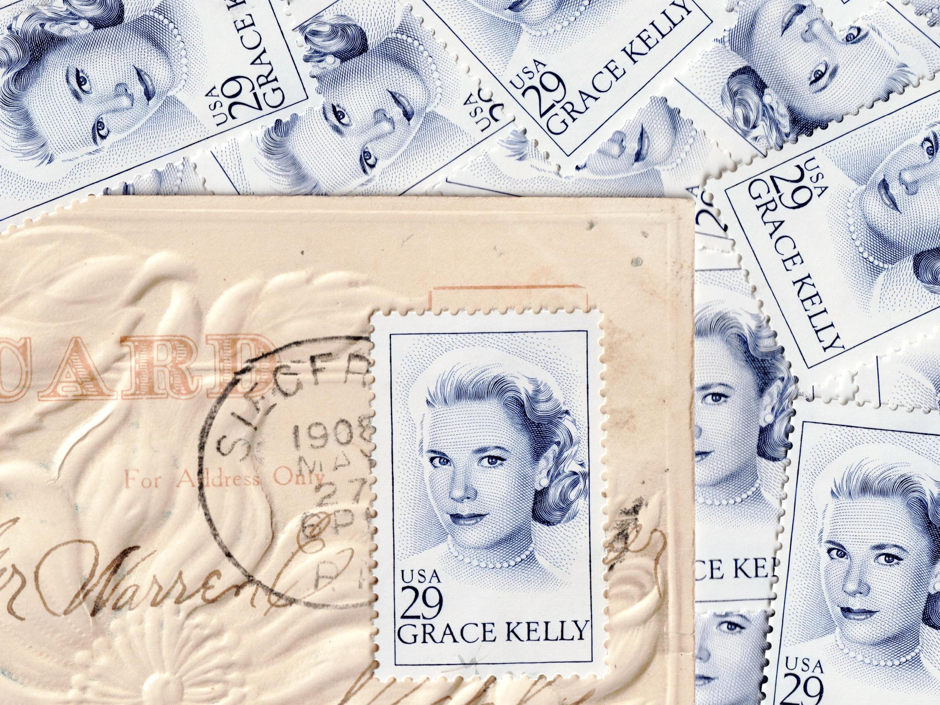 10 Stamps 29 Cent GRACE KELLY Princess of Monaco Unused Vintage Postage ...