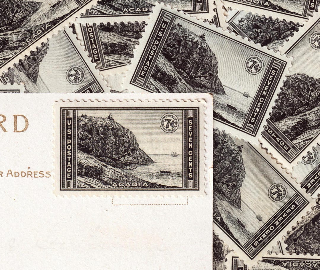 10 Vintage Unused Acadia National Park, Maine 1934 Issue 7 Cent Stamps ...