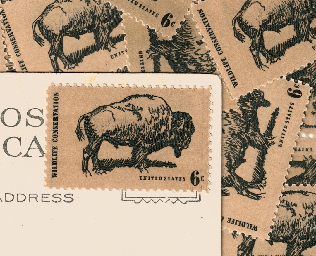 Vintage USA 6 Cent American Buffalo - Set of 10 Postage Stamps | New US ...
