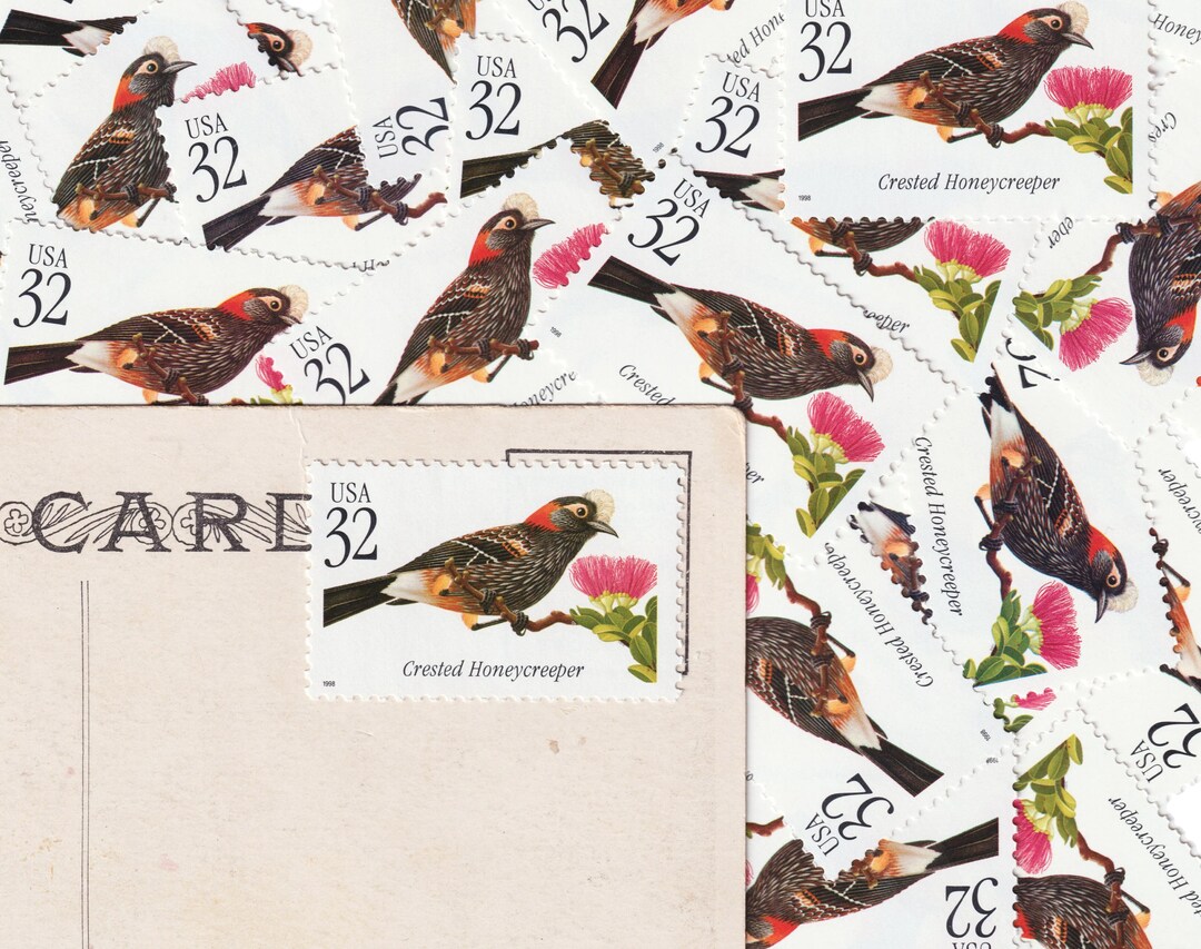 10 New Stamps - 32 Cent "tropical BIRDS Crested Honeycreeper" Vintage ...