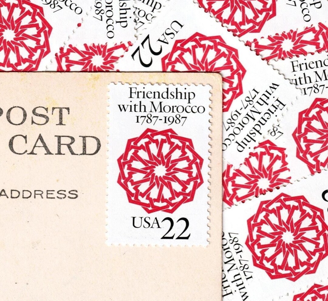 Set of 10 Unused US Stamps: Vintage Morocco Friendship Star Geometric ...
