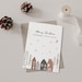Watercolor Boho Winter House Christmas Card Printable Merry - Etsy