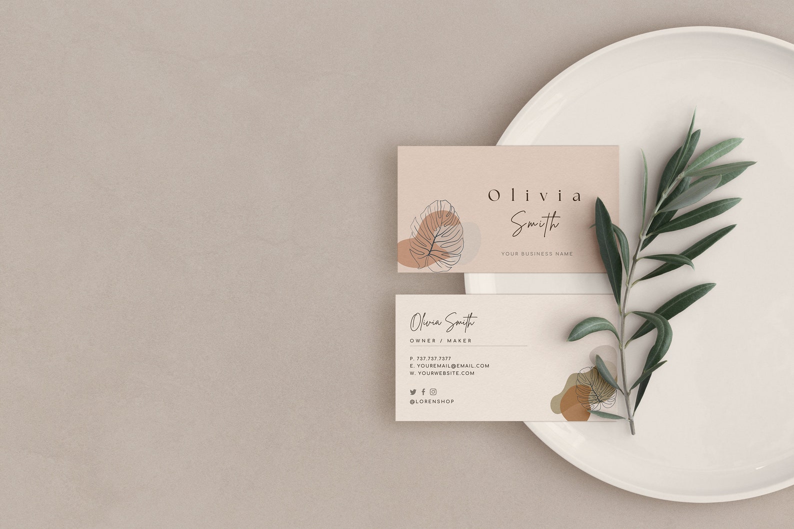 Boho Business Card Template Canva Printable Retro DIY Calling Card ...