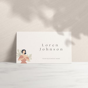 Boho Business Card Template Canva Printable Retro DIY Calling Card ...