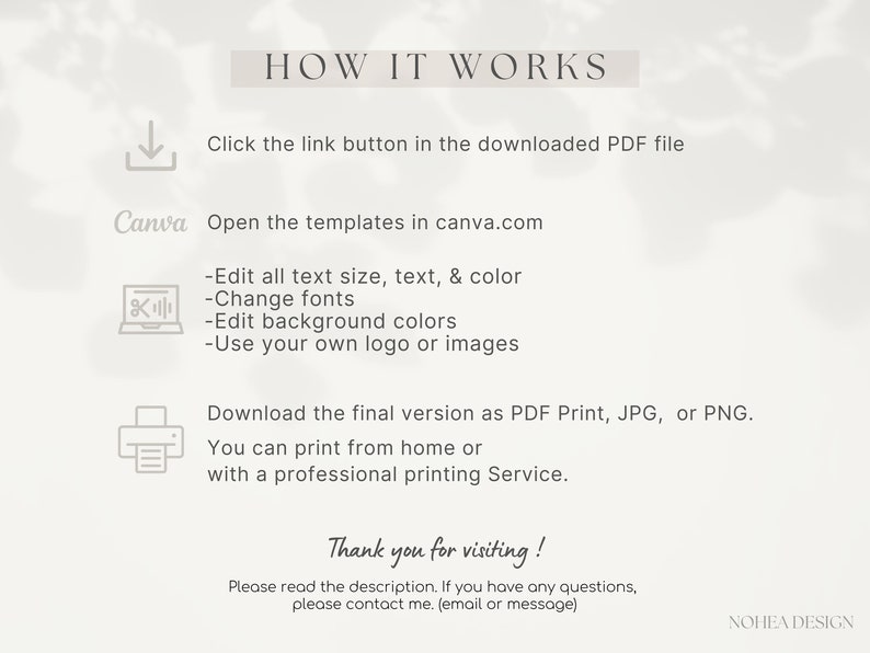 Boho Business Card Template Canva Printable Retro DIY Calling Card ...