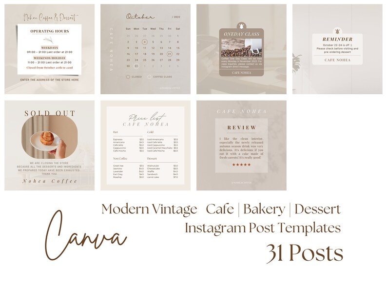 Modern Coffee Instagram Posts Cafe Social Media Business Template ...