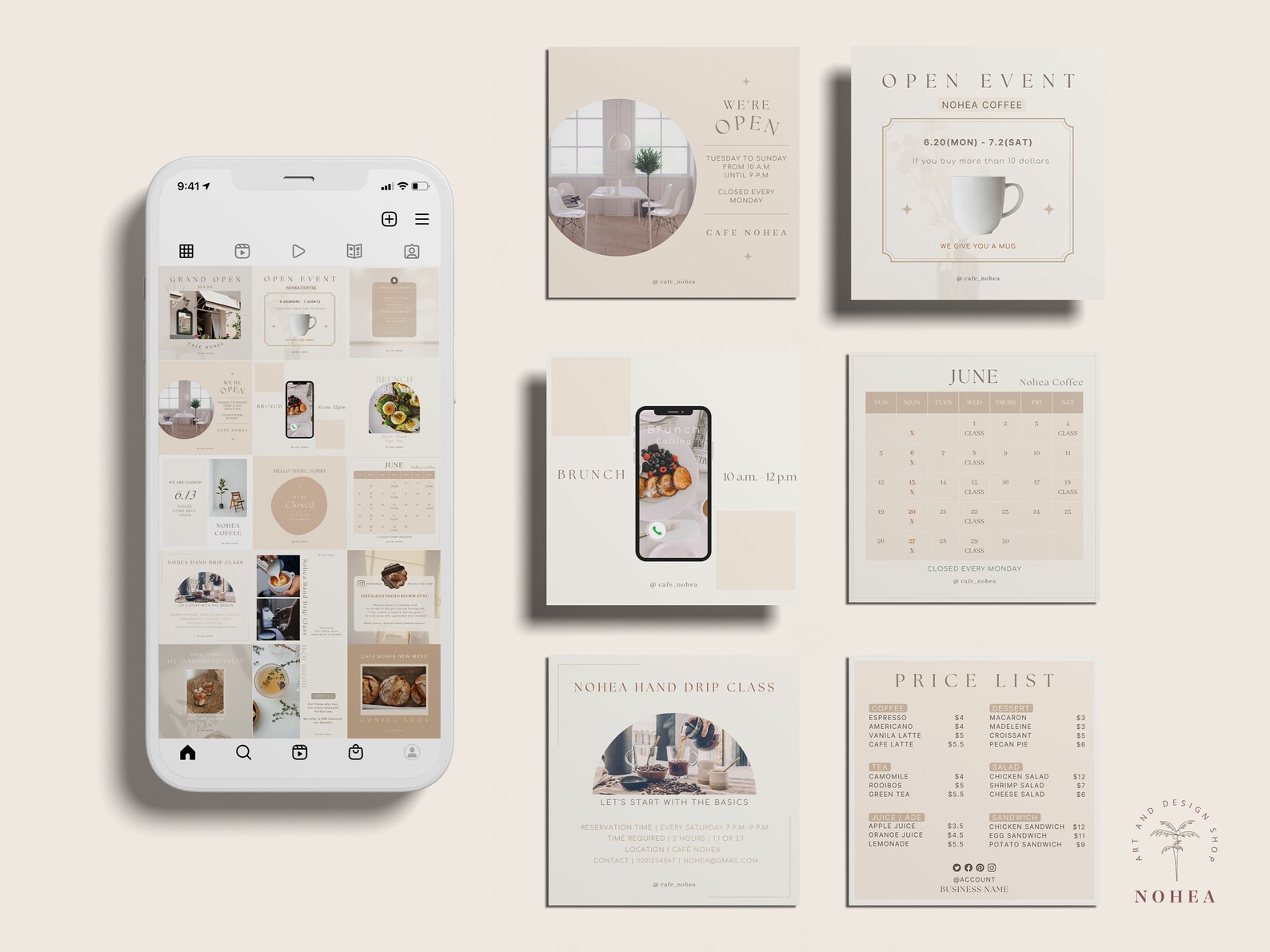 Coffee Barista Instagram Post Templates Brown Neutral Beige - Etsy