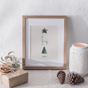 Printable Watercolor Neutral Cozy Christmas Decor | Minimal Noel Merry ...