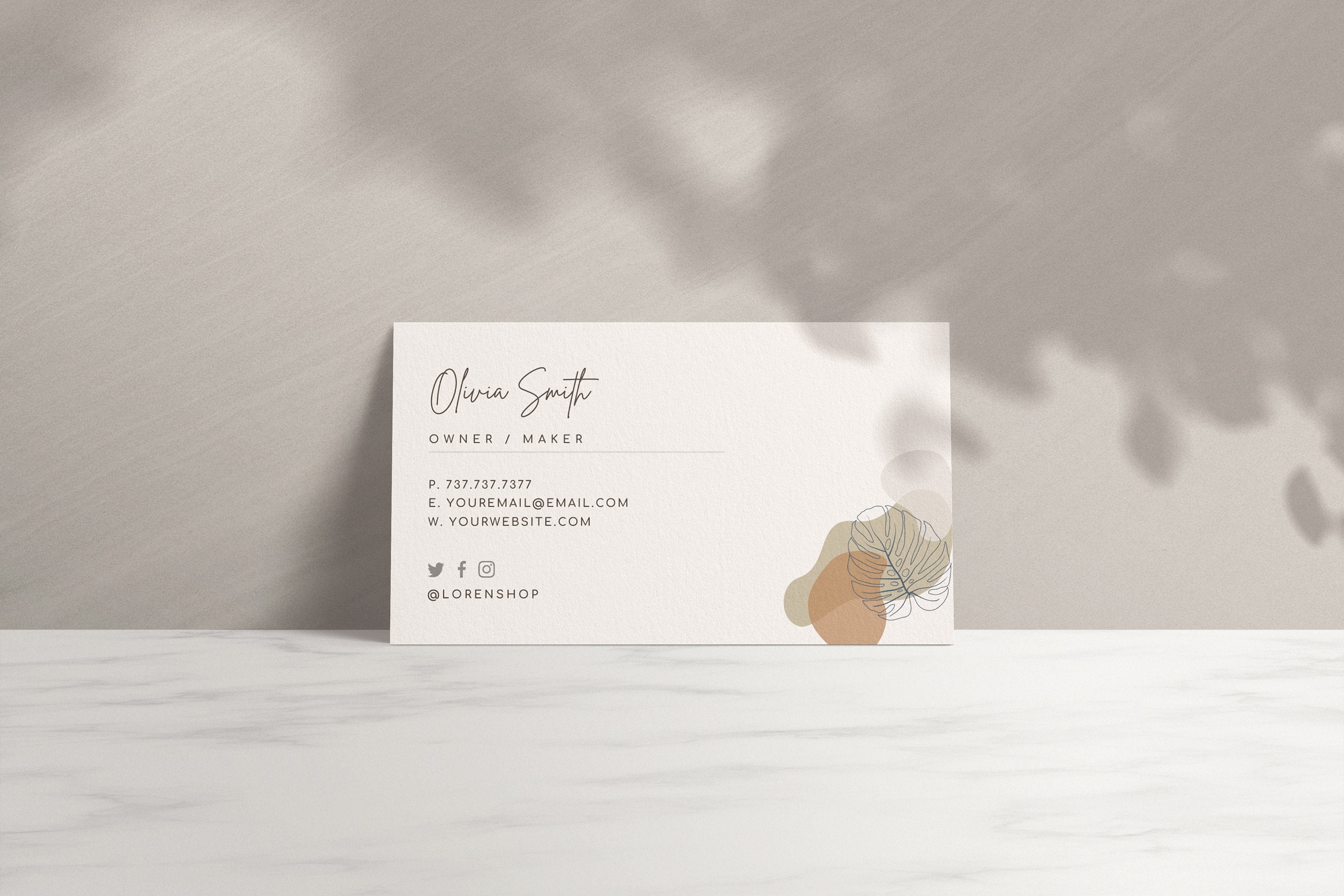 Boho Business Card Template Canva Printable Retro DIY Calling Card ...