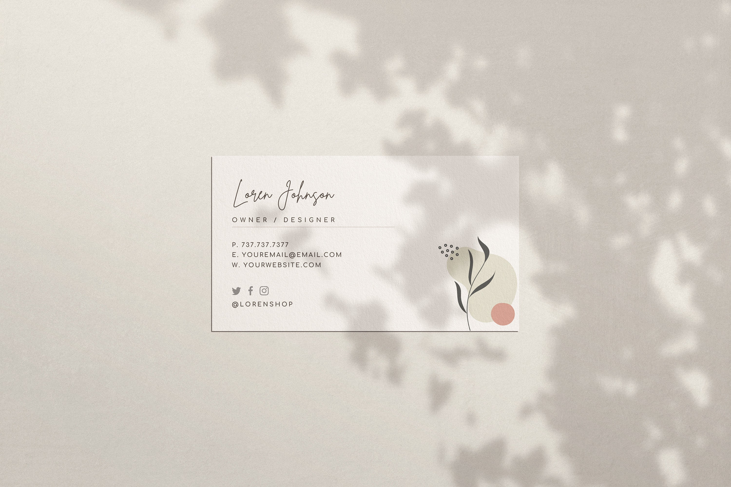 Boho Business Card Template Canva Printable Retro DIY Calling Card ...