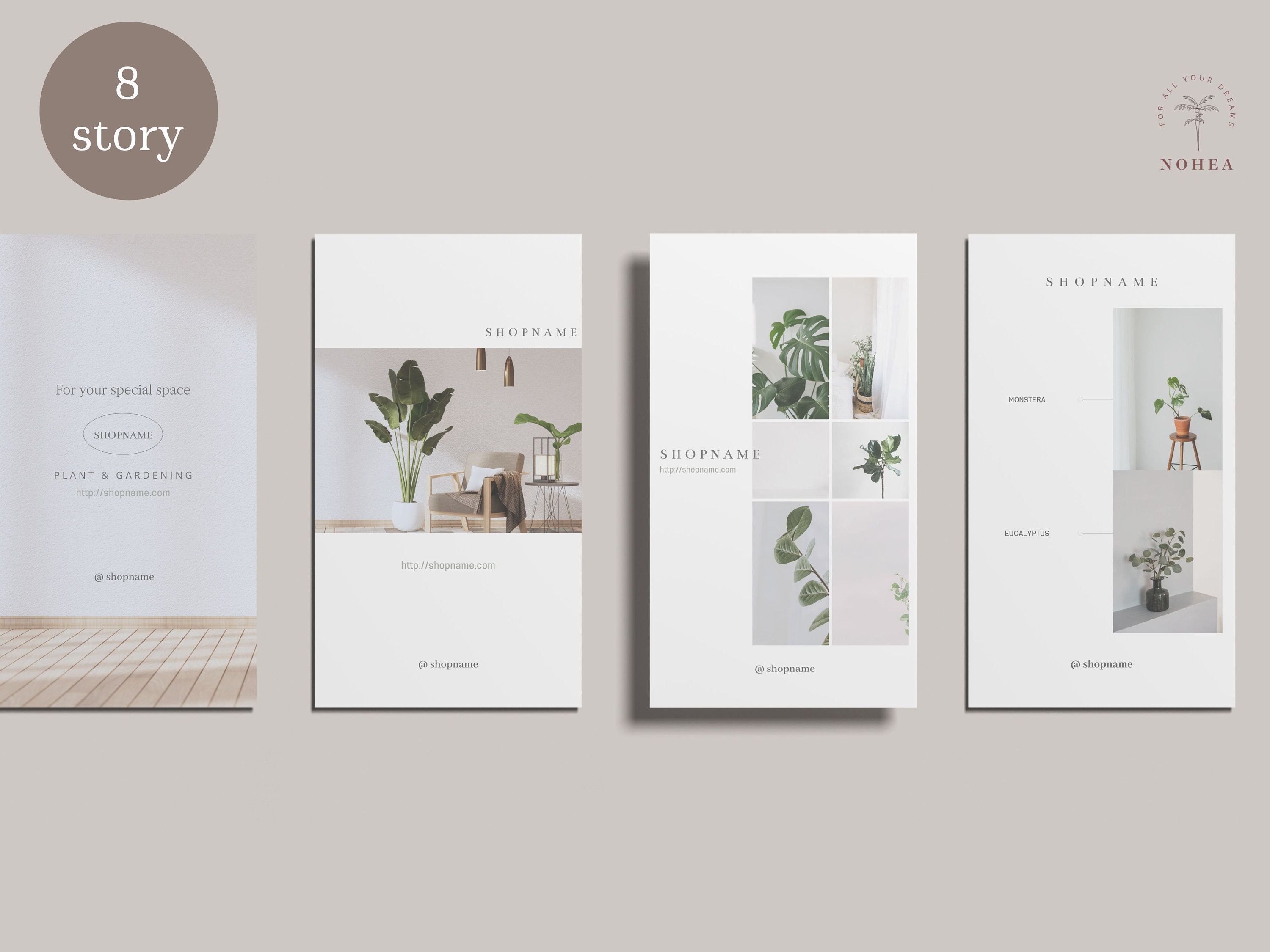 Editable Instagram Template Set Canva 36 (post, Story, Highlight Cover ...