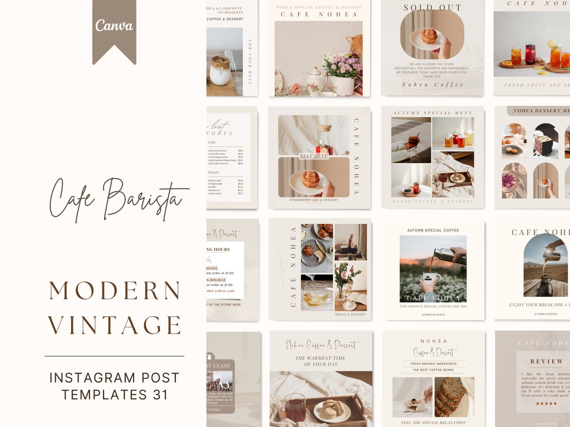 Modern Coffee Instagram Posts Cafe Social Media Business Template ...