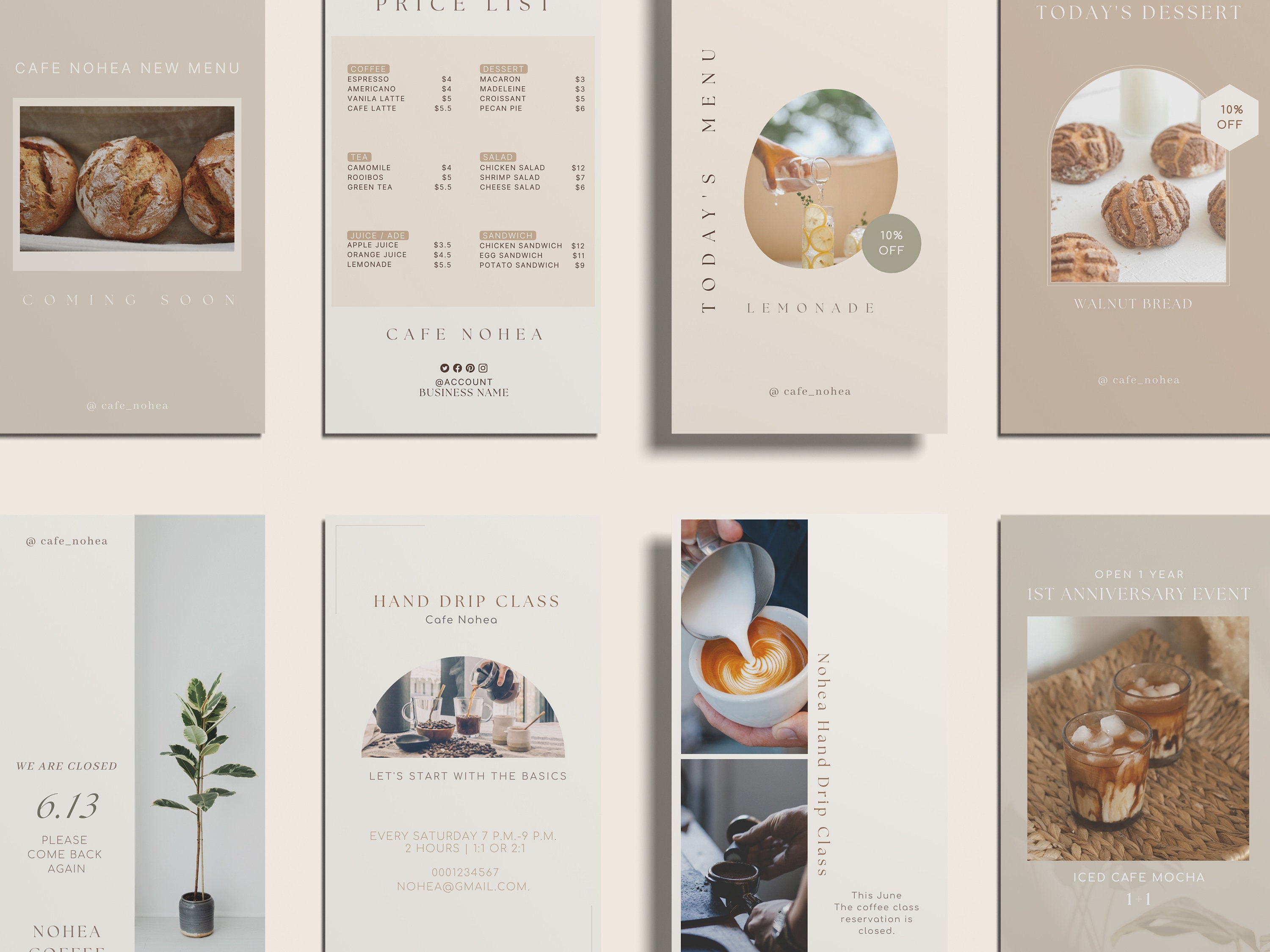 Coffee Barista Instagram Post Templates Brown Neutral Beige - Etsy