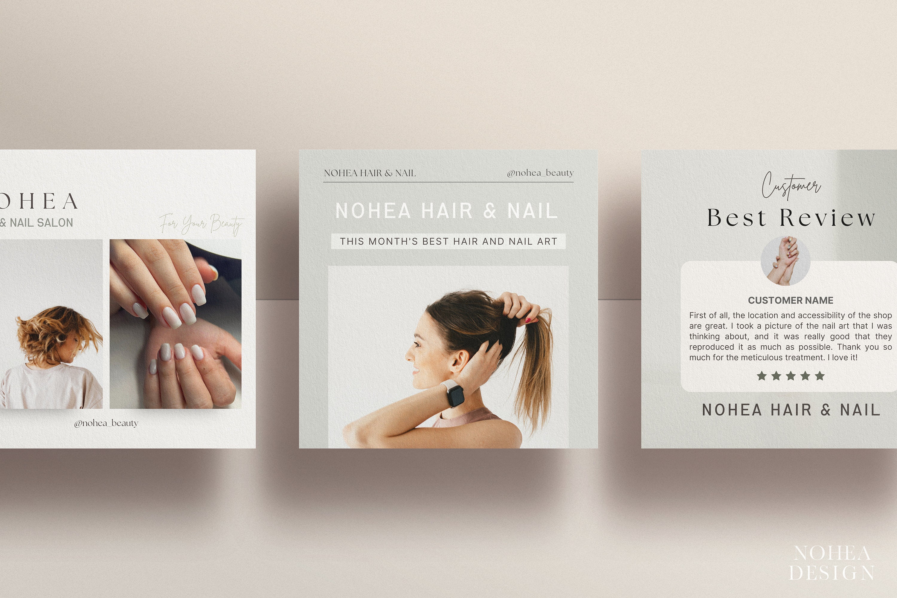Modern Hair Stylist Instagram Post Template Canva | Nail Tech Beauty ...