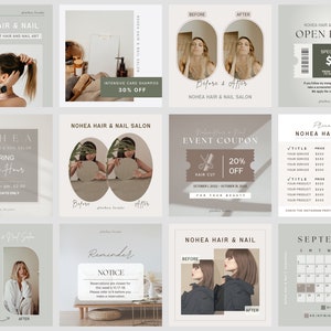 Modern Hair Stylist Instagram Post Template Canva | Nail Tech Beauty ...