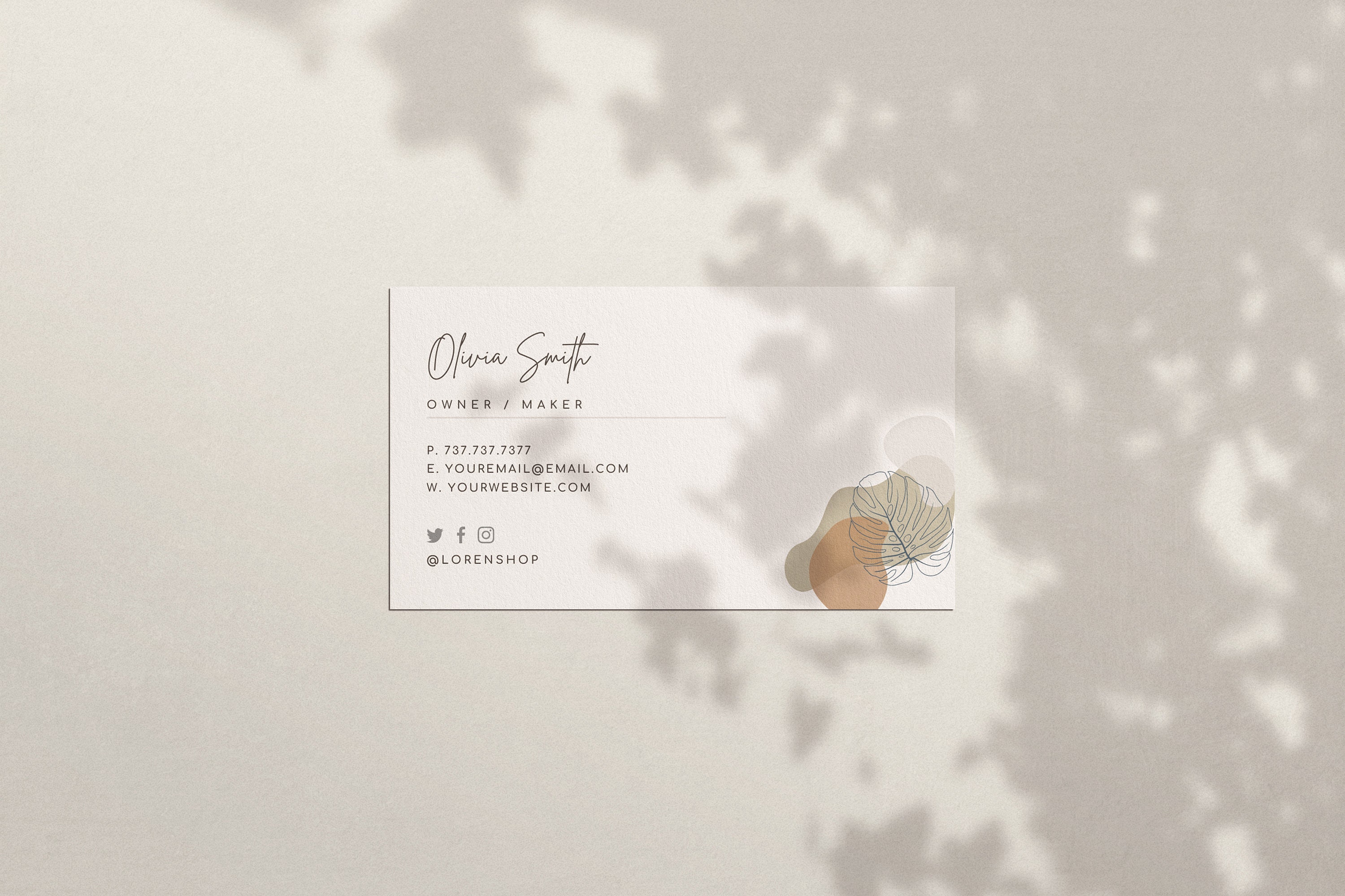 Boho Business Card Template Canva Printable Retro DIY Calling Card ...