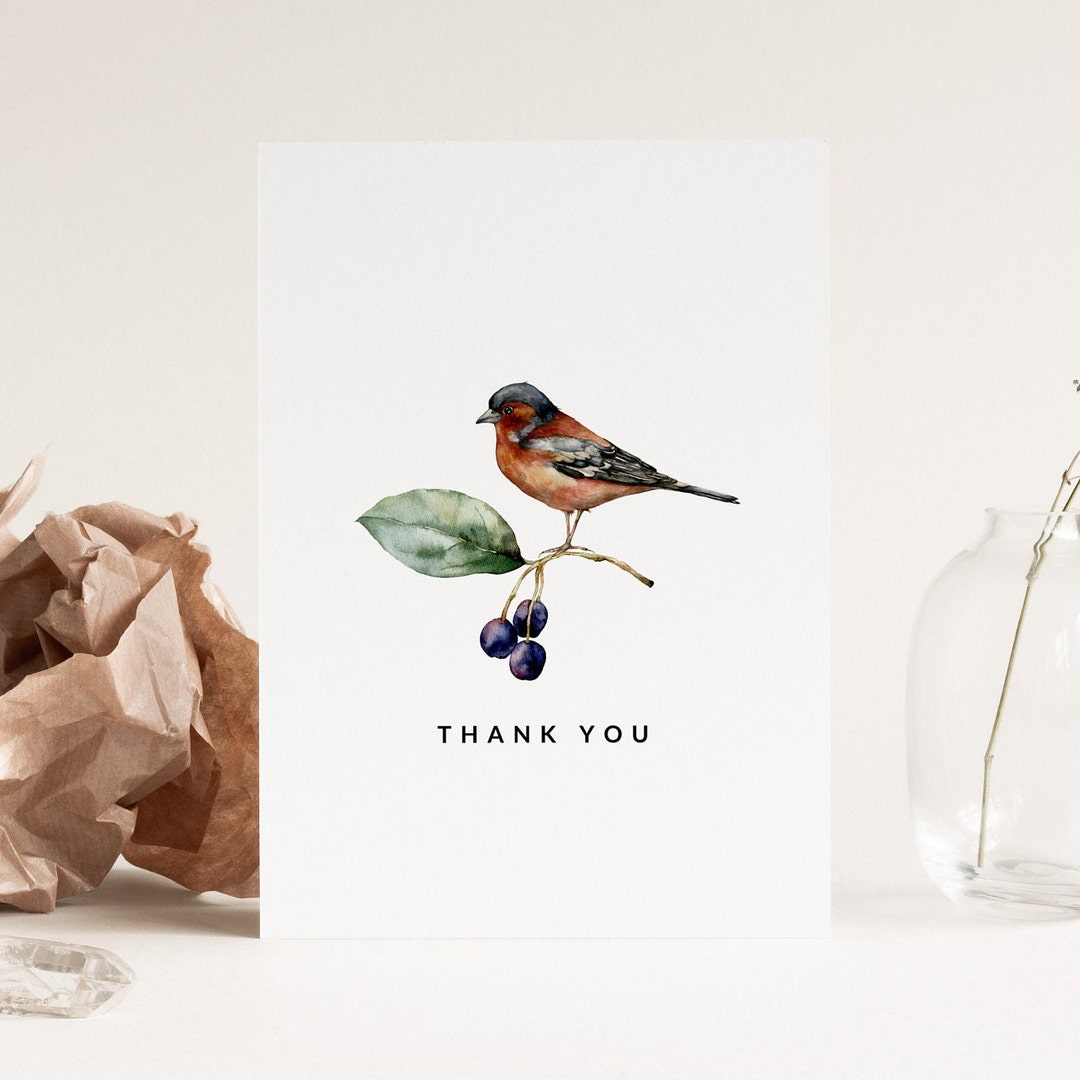 Thank You Greeting Card | Happy Thanksgiving Bird Card Printable ...