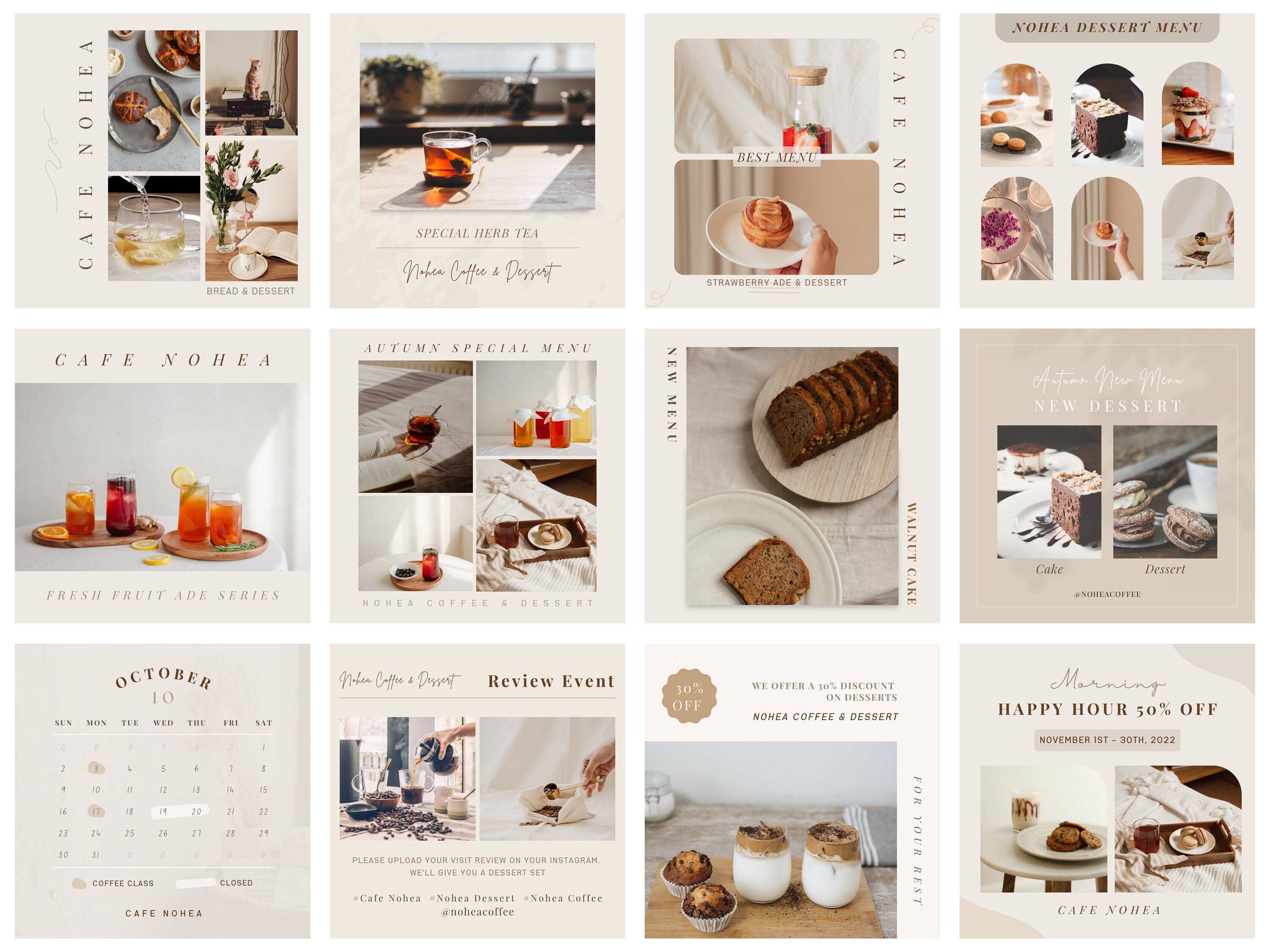 Modern Coffee Instagram Posts Cafe Social Media Business Template ...