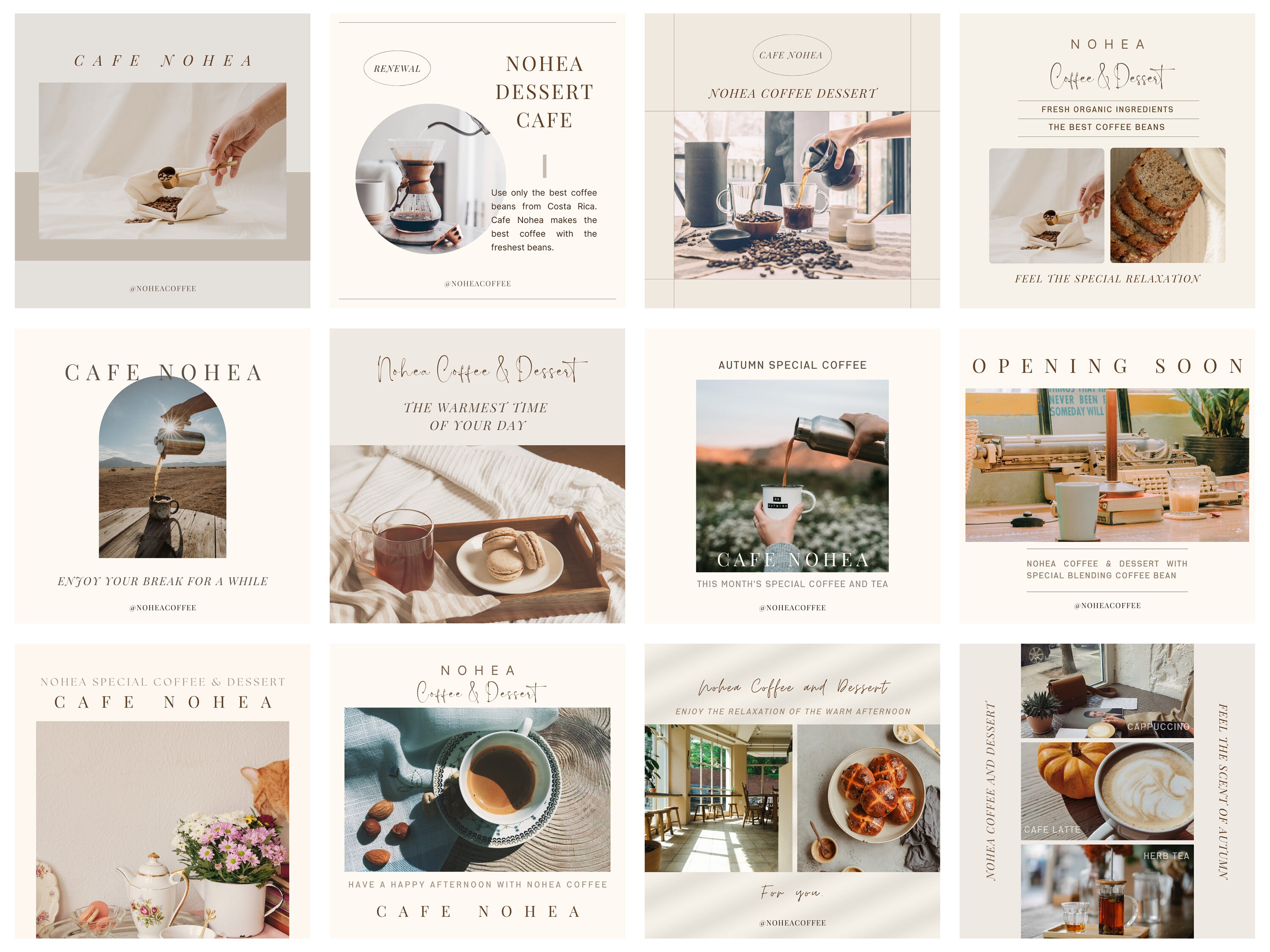 Modern Coffee Instagram Posts Cafe Social Media Business Template ...