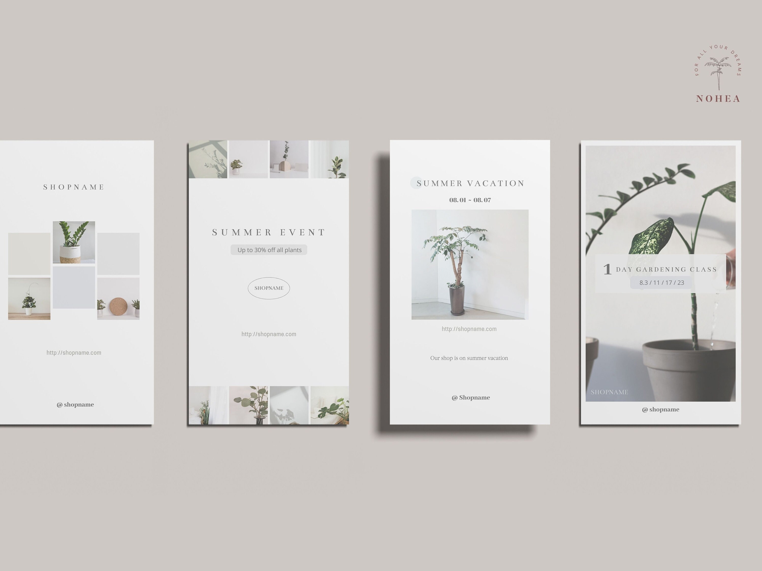 Editable Instagram Template Set Canva 36 (post, Story, Highlight Cover ...