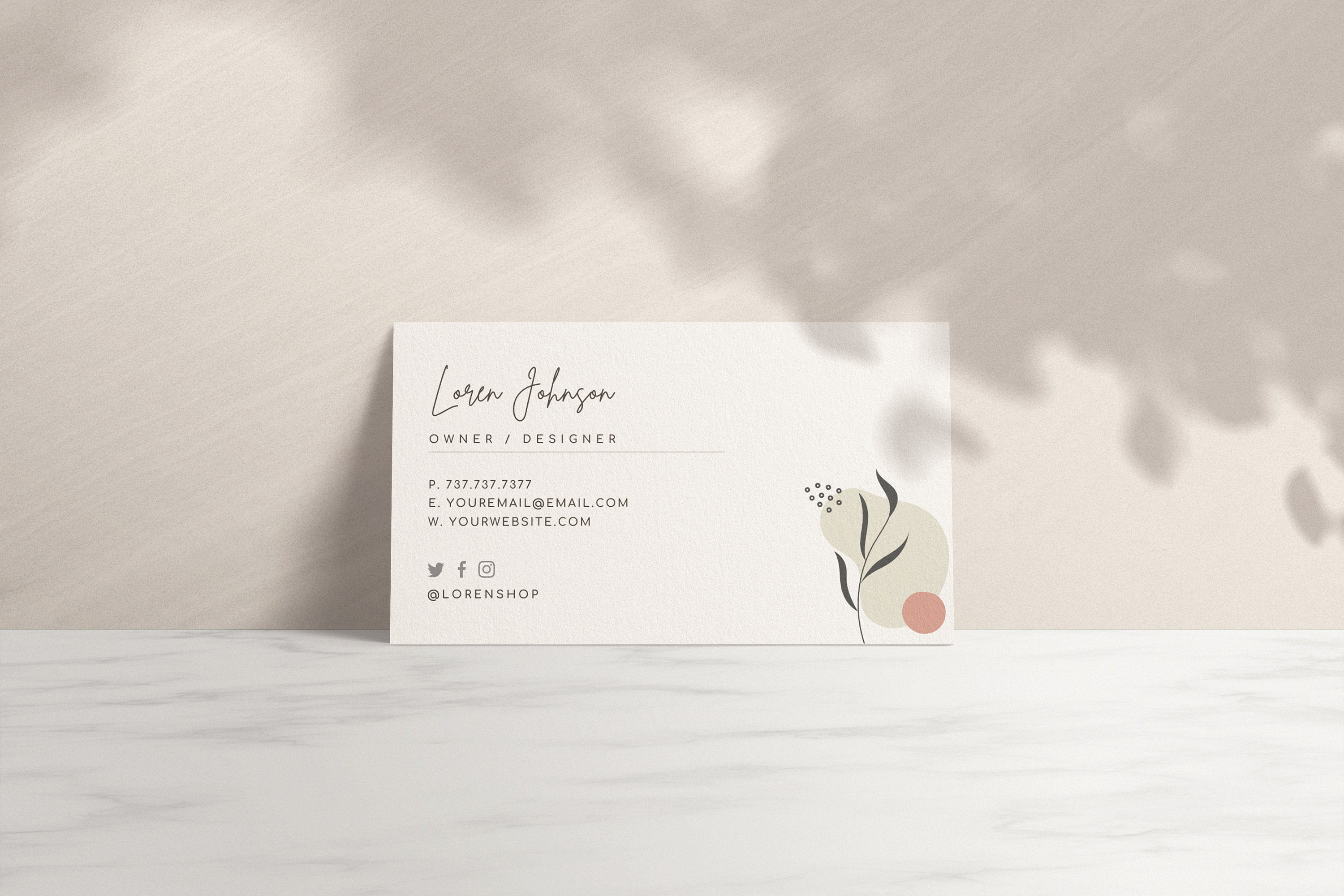 Boho Business Card Template Canva Printable Retro DIY Calling Card ...
