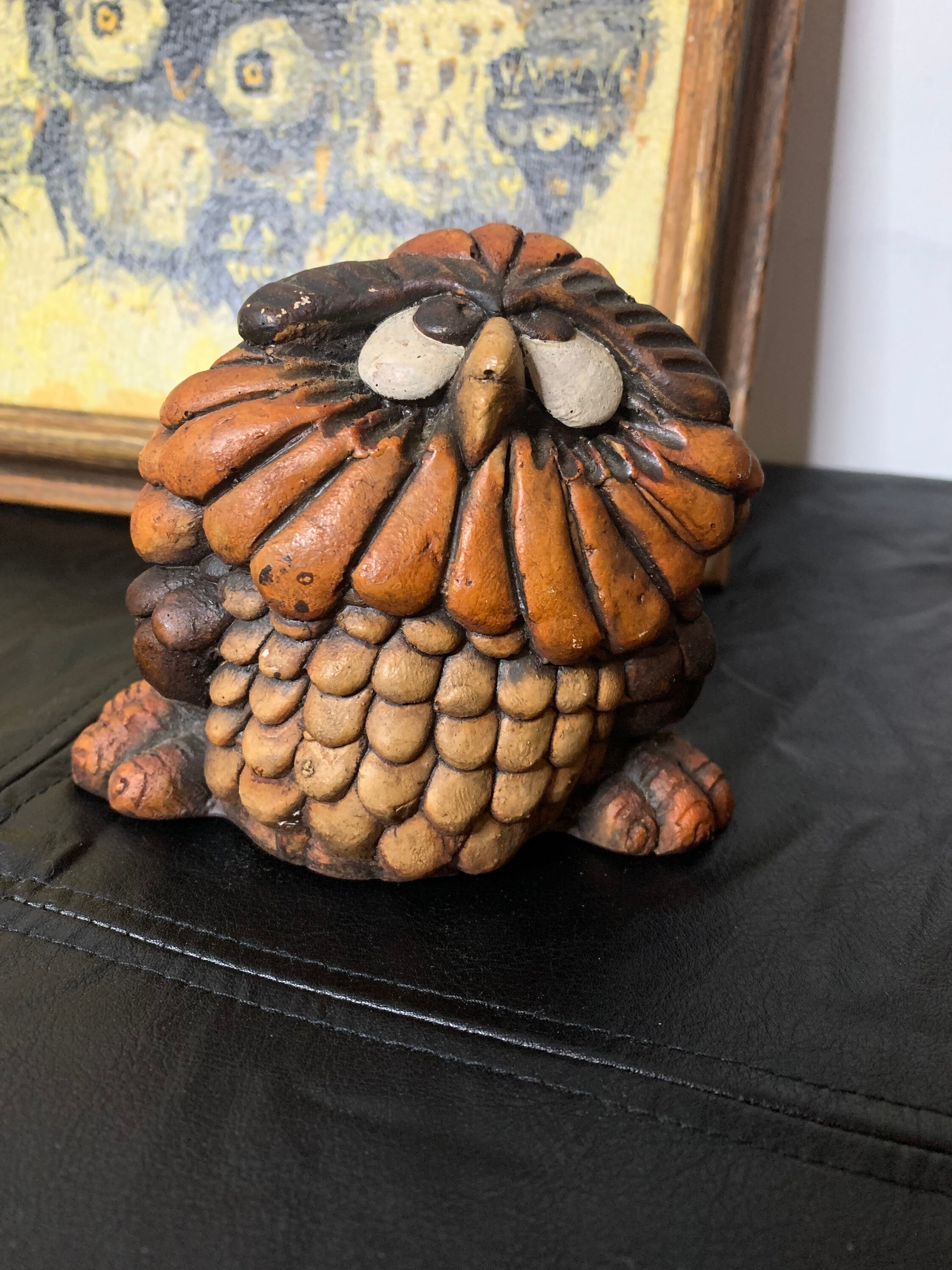 Vintage Brown/burnt Orange angry Owl Figurine - Etsy
