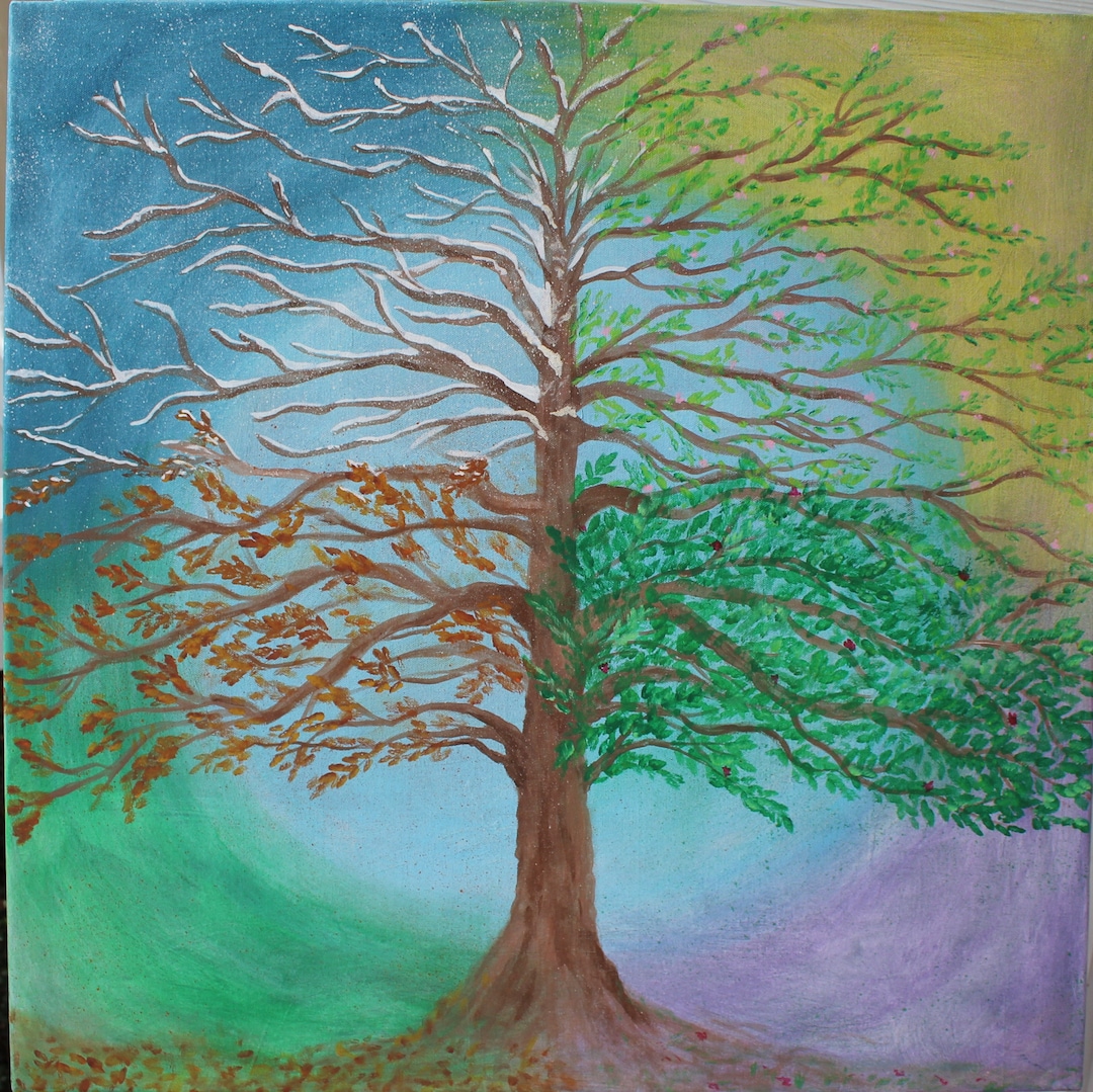 Seasons of Life Tree Painting (3) - Etsy