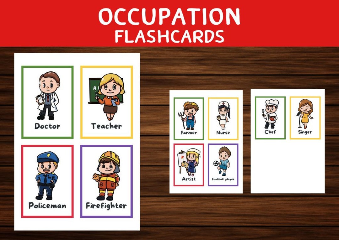 Occupation Flashcards Printable - Etsy