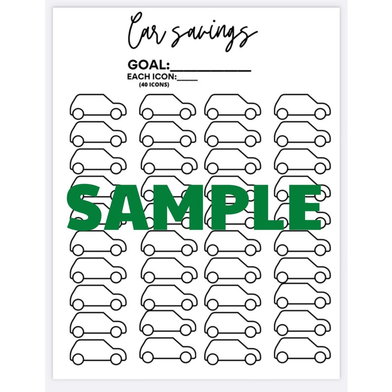 Car Fund Savings Tracker | Car Savings Goal Tracker | Savings Printable ...