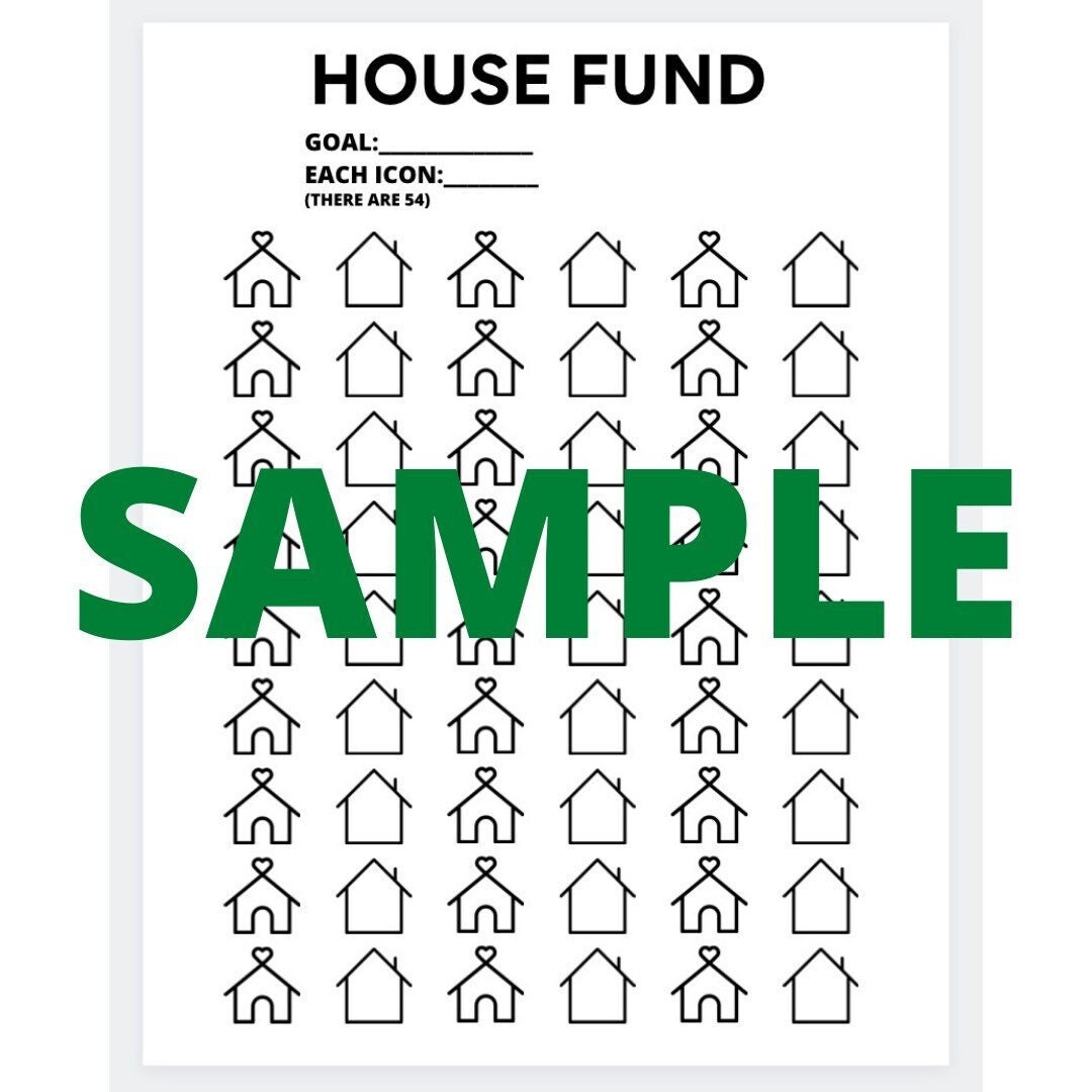 House Fund Savings Tracker | Printable Down Payment Chart (PDF) - Etsy