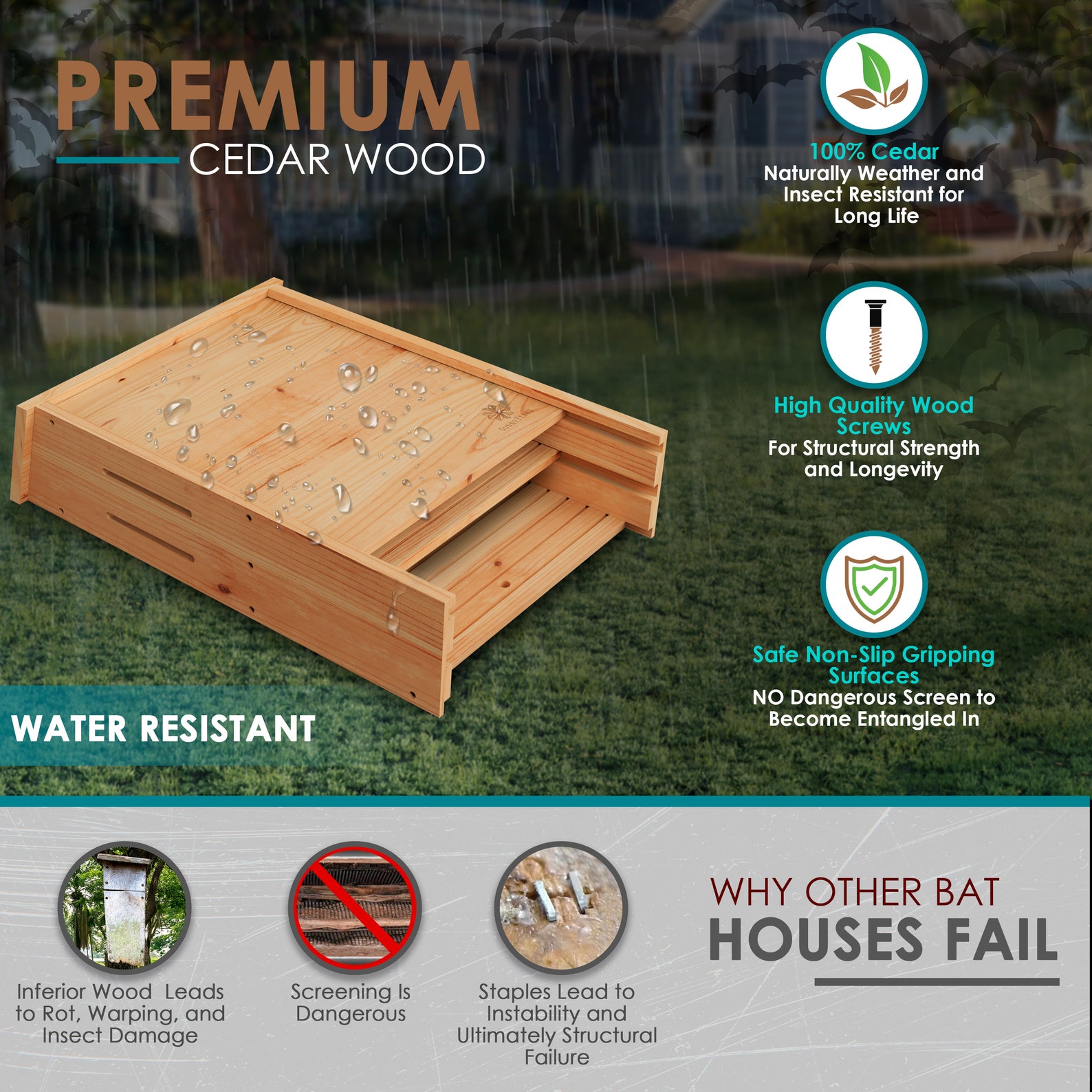 Large Bat House Bat Box Double Chambered Bat Houses - Etsy