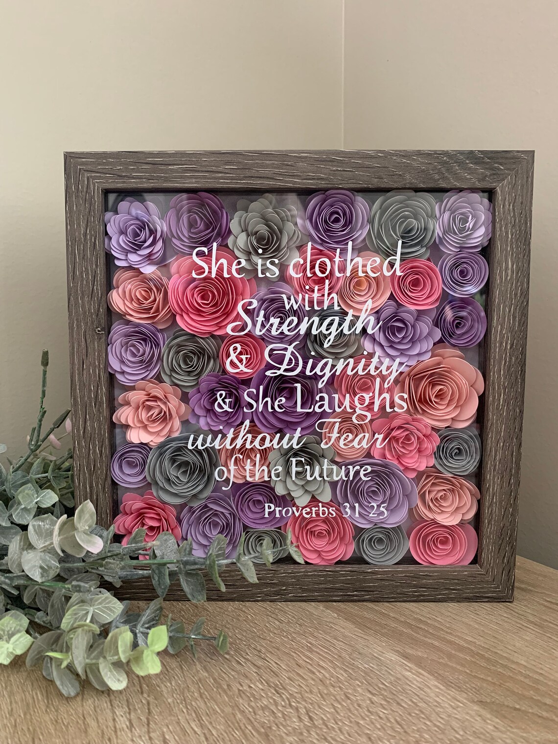 Handcrafted Paper Flowers Shadow Box - Etsy